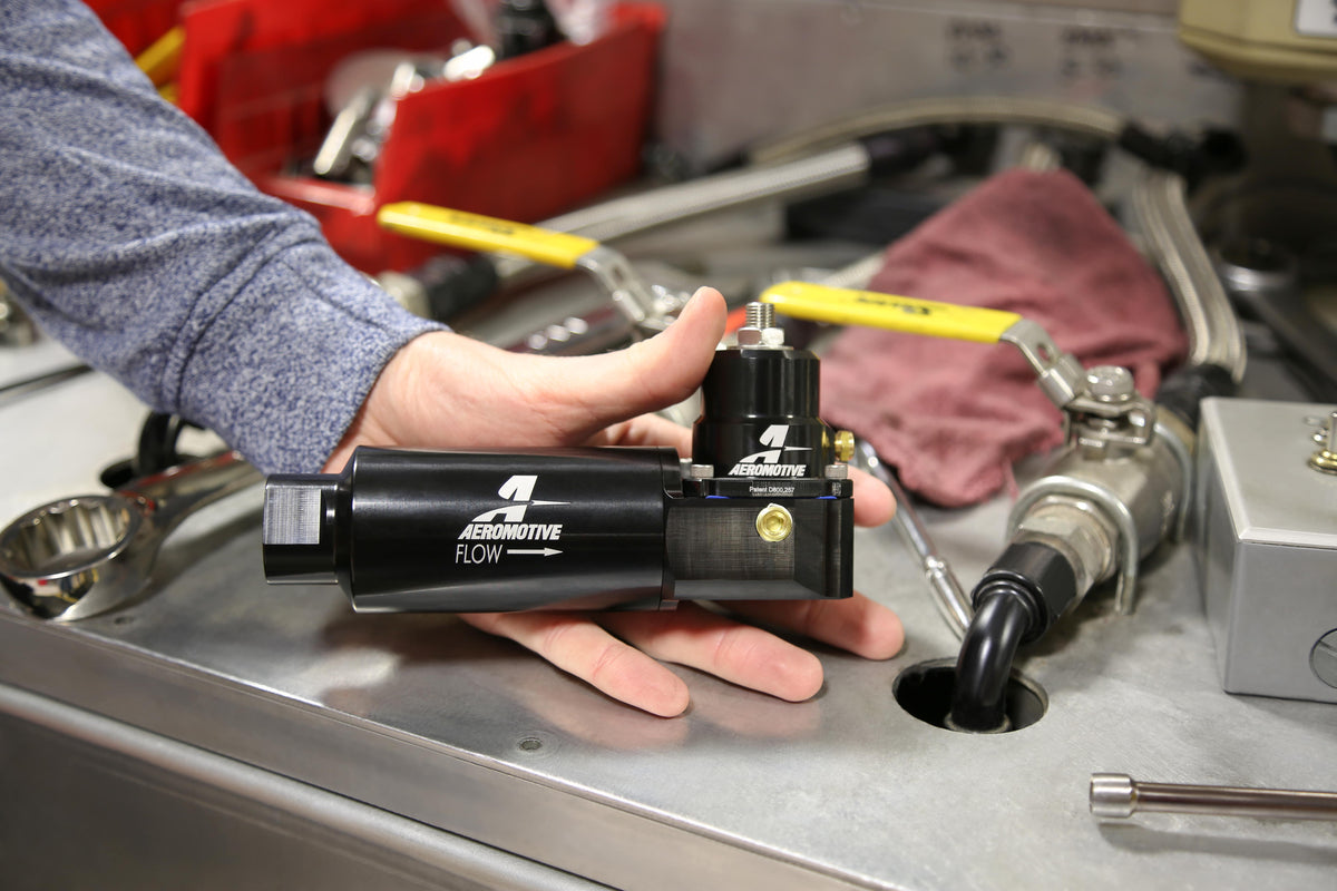 EFI Fuel Pressure Regulator and 10 Micron Fuel Filter Combo with AN-06 ...